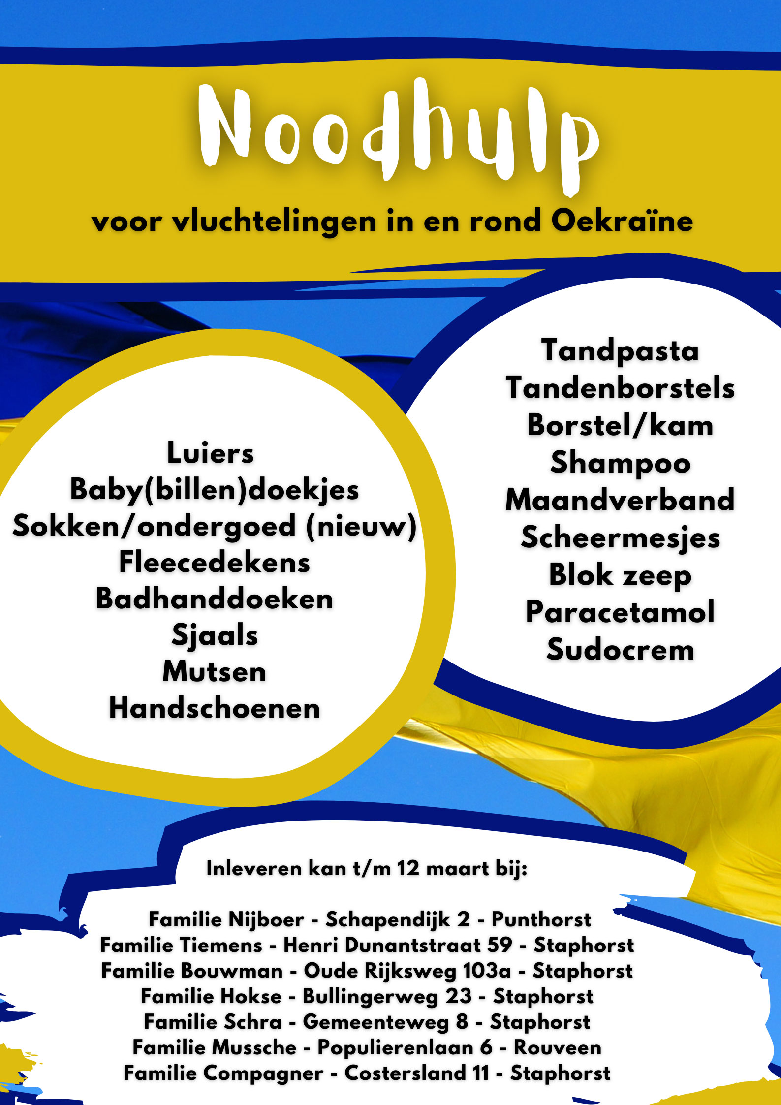 Noodhulp voor vluchtelingen in en rond Oekraïne - Weblog Staphorst Rouveen