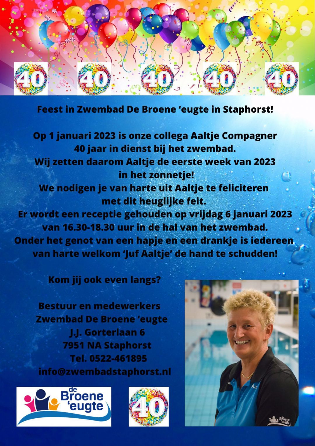 1 januari 40 jaar in dienst bij Staphorster zwembad: FEEST! - Weblog ...