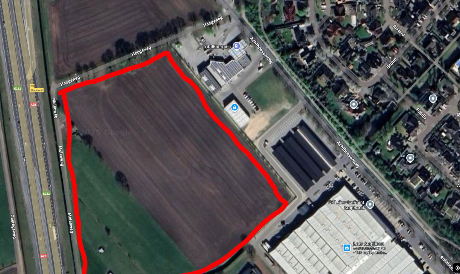 Voortgang bedrijventerrein Esch 0, rotonde Achthoevenweg/Hoogeweg ...